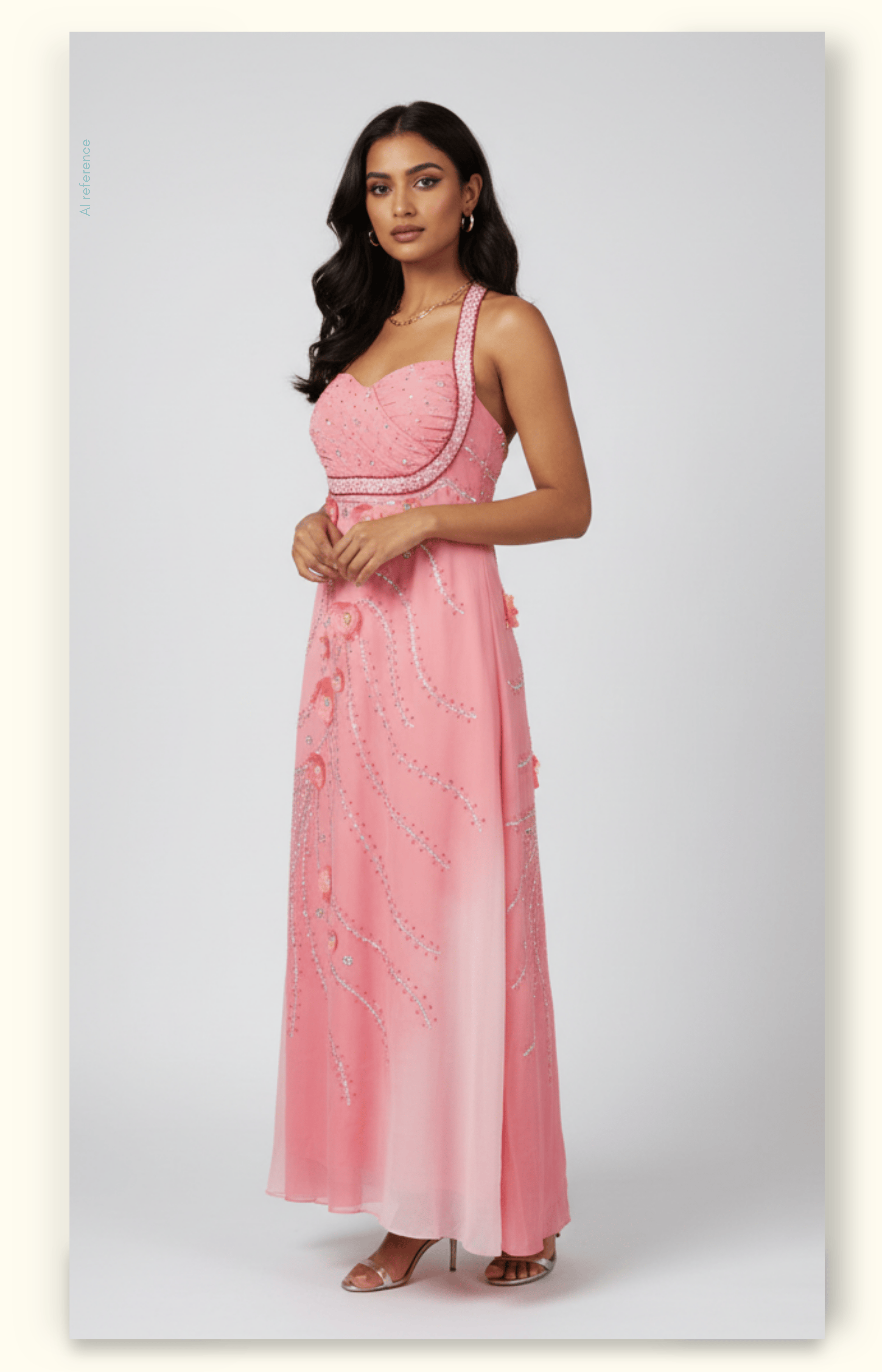 Coral Bloom Embroidered Maxi Dress – NIXIE